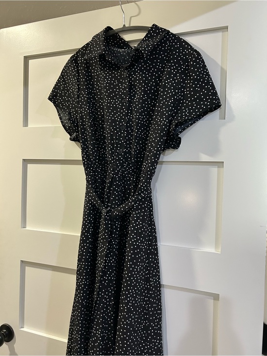 BloomChic | Dresses | Bloomchic Black And White Polka Dot Midi Dress ...